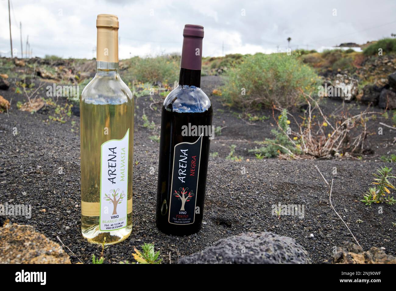 bottles of arena malvasia white wine arena negra red wine from vega ...