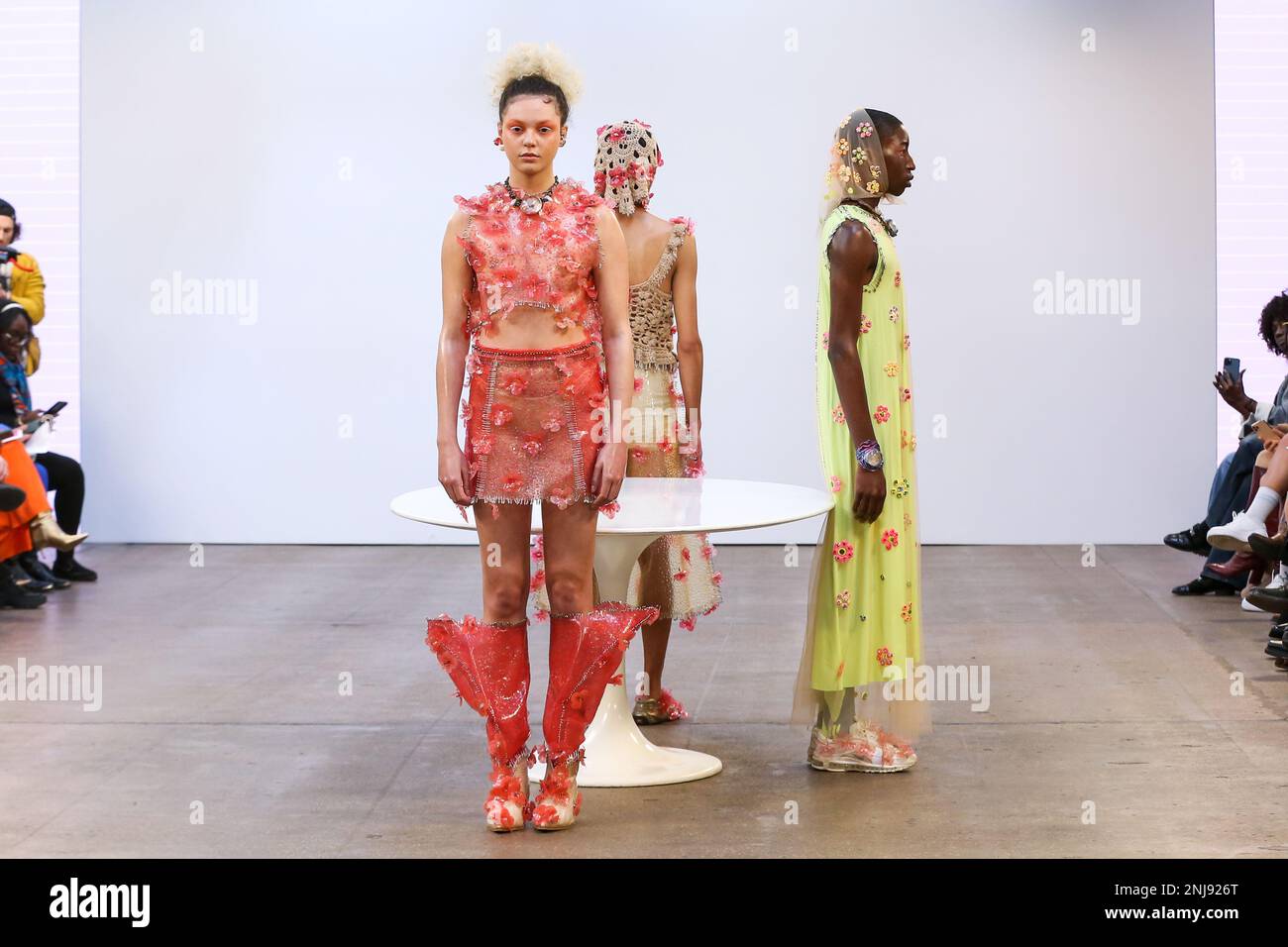 London, UK. 19th Feb, 2023. Models walk the runway wearing an outfit by ...