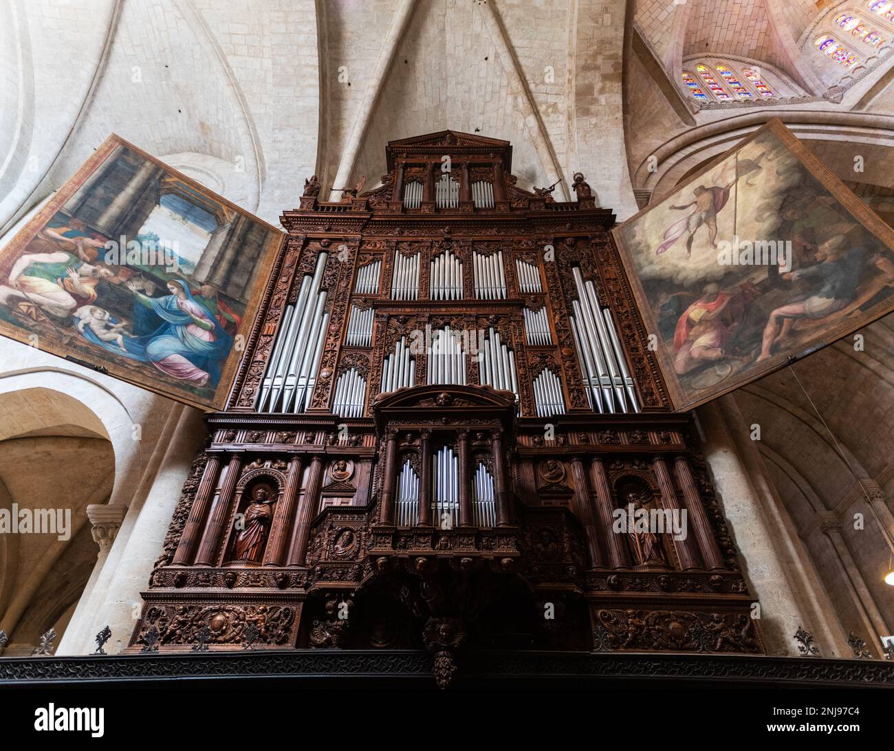 Organ inside the Cathedral of Tarragona, a Roman Catholic Church built ...