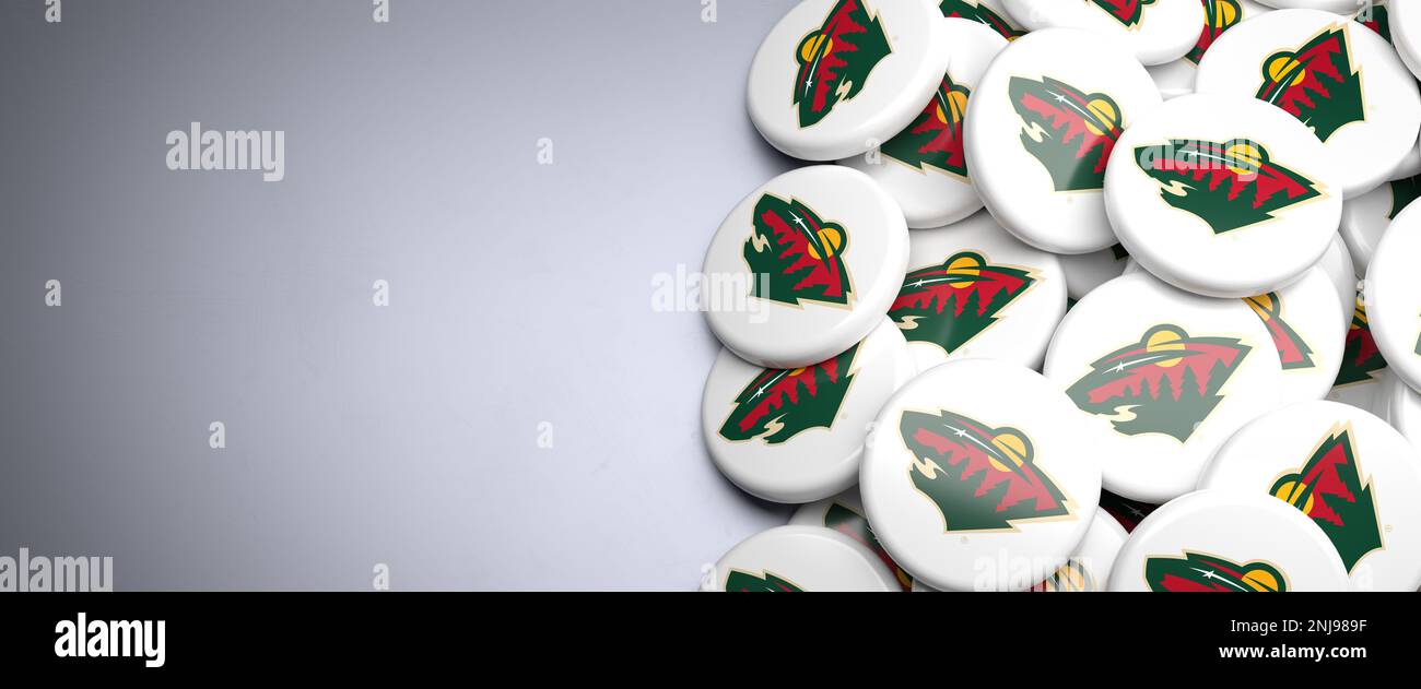 Logos of the American National Hockey League NHL Team Minnesota Wild on ...