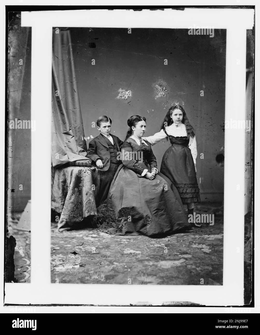Photograph of Mrs. U.S. Grant with her daughter Nellie and son, from ...
