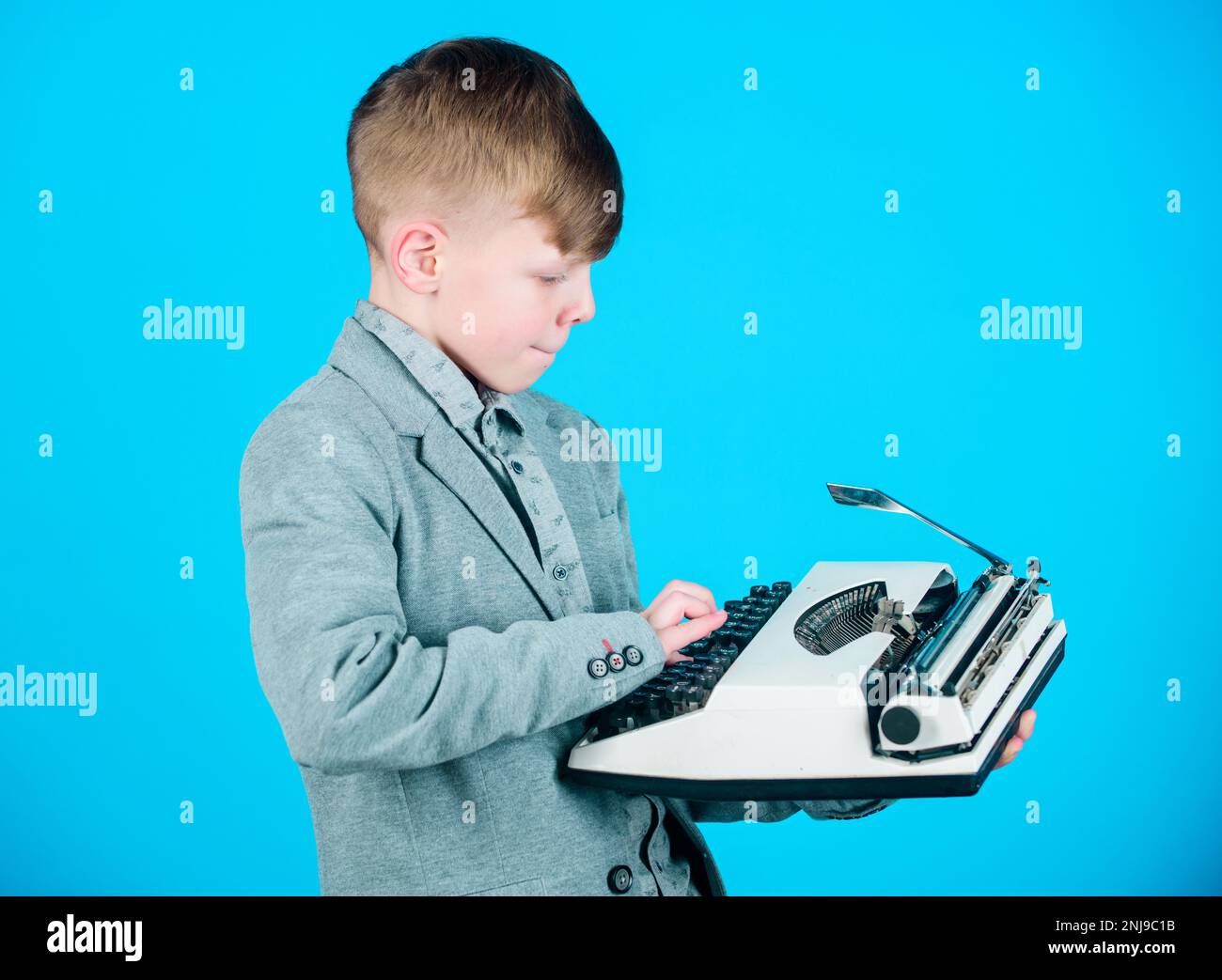 Hes going to write a composition. Smart child writer. Little writer ...