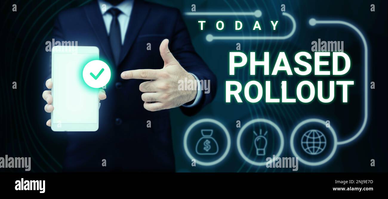 Conceptual display Phased Rollout. Conceptual photo the practice of ...