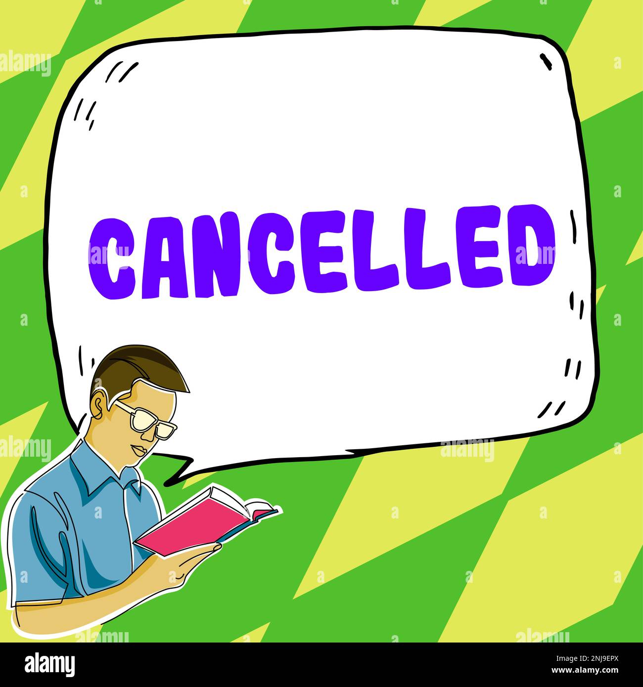 Hand writing sign Cancelled. Concept meaning decide or announce that ...