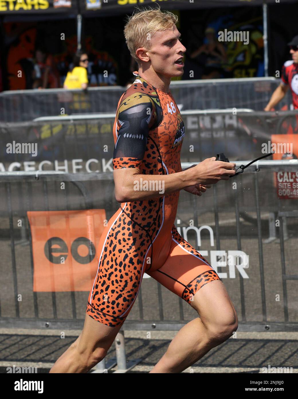 Max Stapley, of Great Britain, at the Super League Triathlon ...