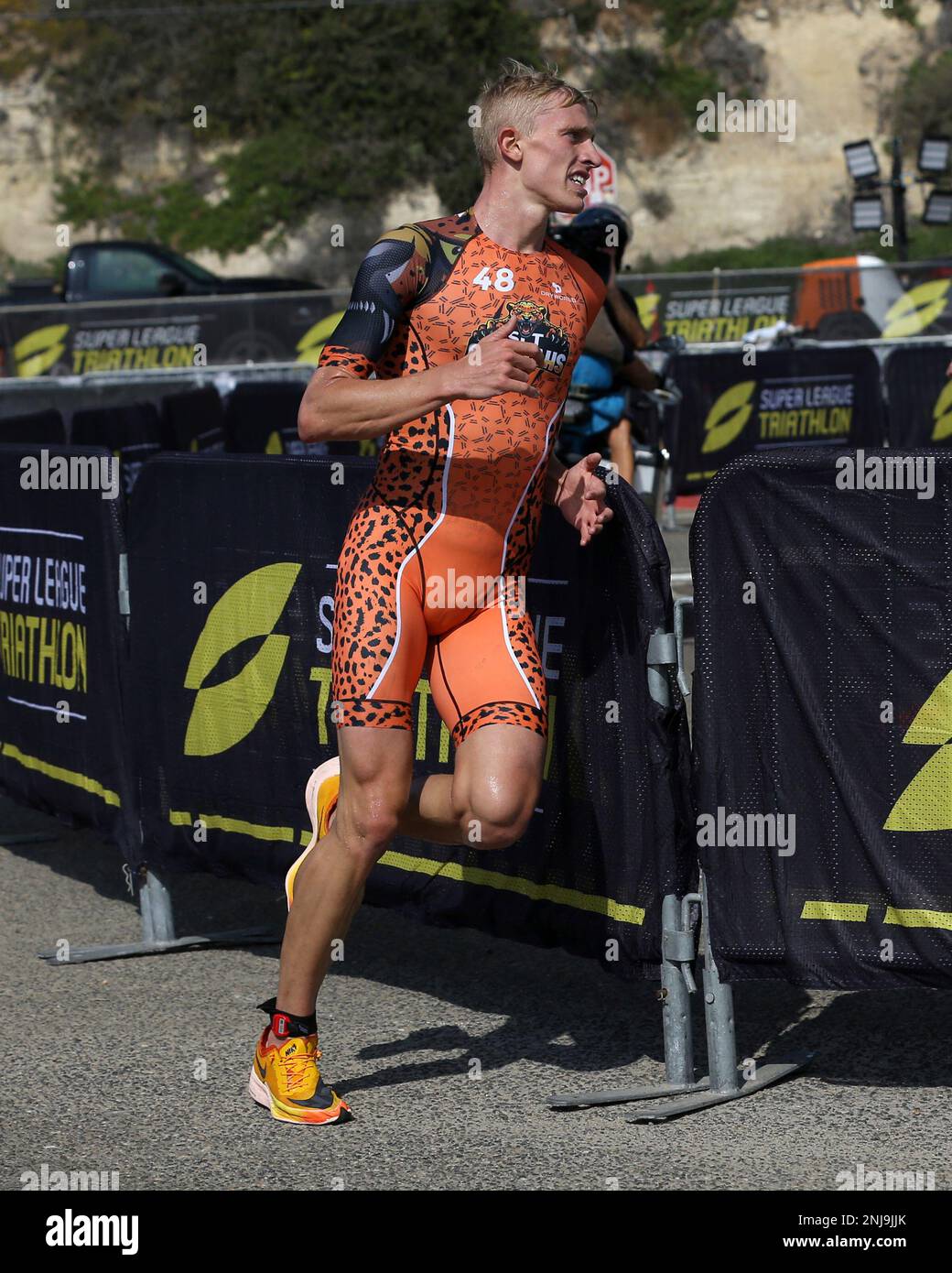 Max Stapley, of Great Britain, at the Super League Triathlon ...