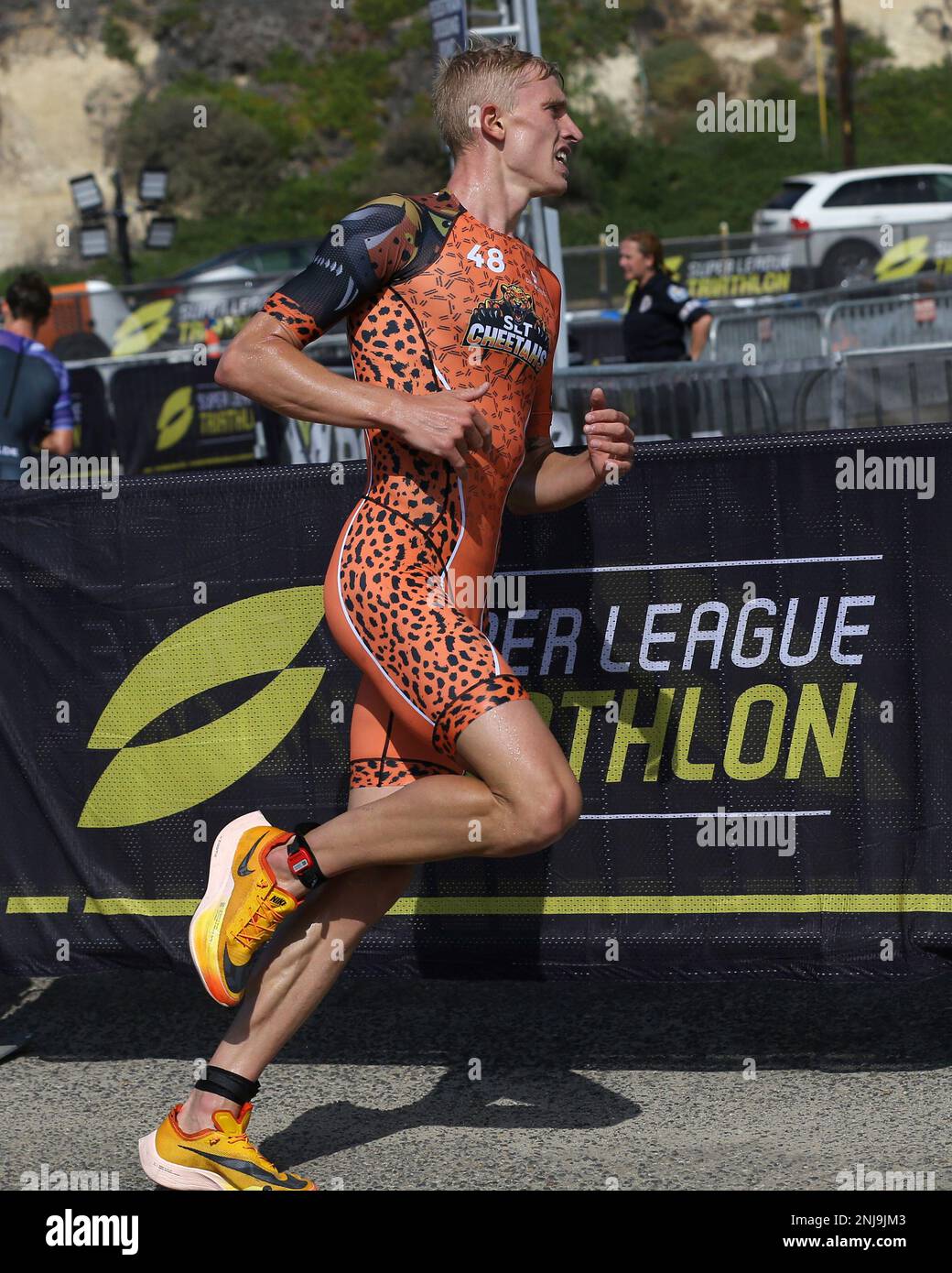 Max Stapley, of Great Britain, at the Super League Triathlon ...