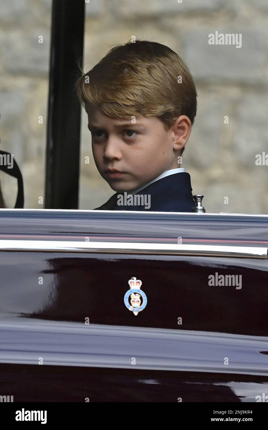 Prince George arrives for the Committal Service of Queen Elizabeth II ...