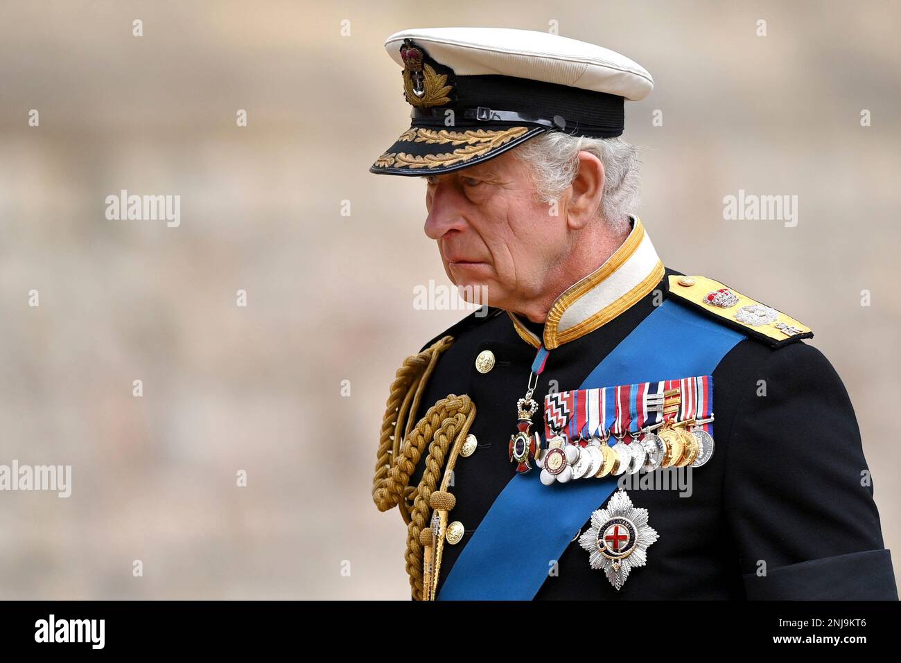 King Charles III arrives for the Committal Service of Queen Elizabeth ...