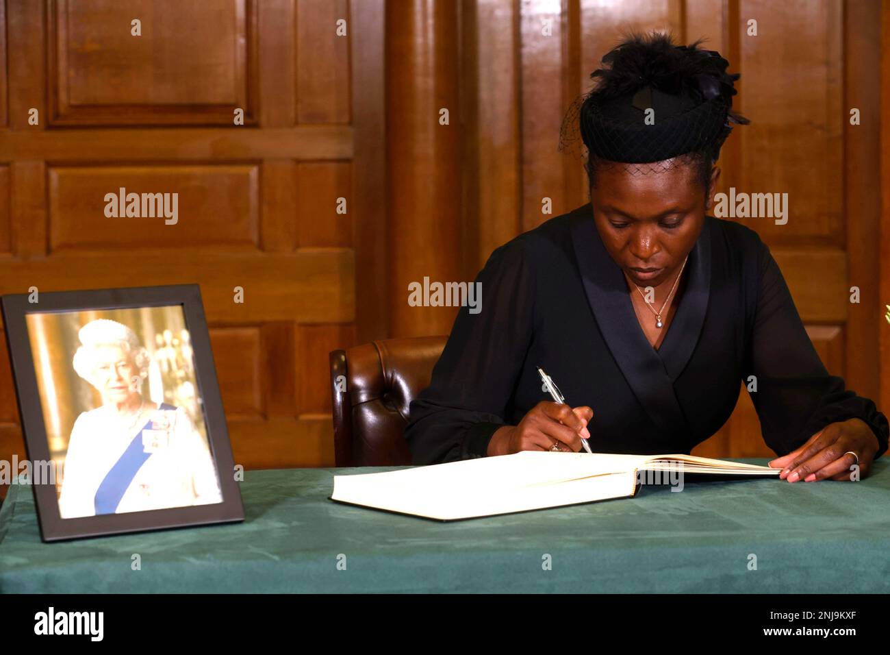 Governor of Bermuda Rena Lalgie signs a book of condolence at Church ...