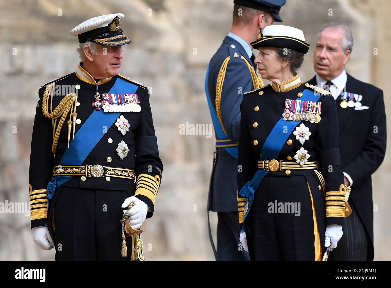 King Charles III and Princess Anne arrive for the Committal Service of ...