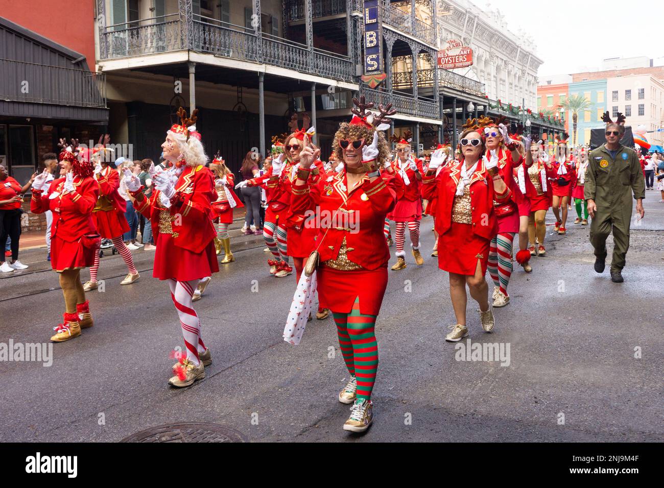 Female marching group strutting through downtown New Orleans in the ...