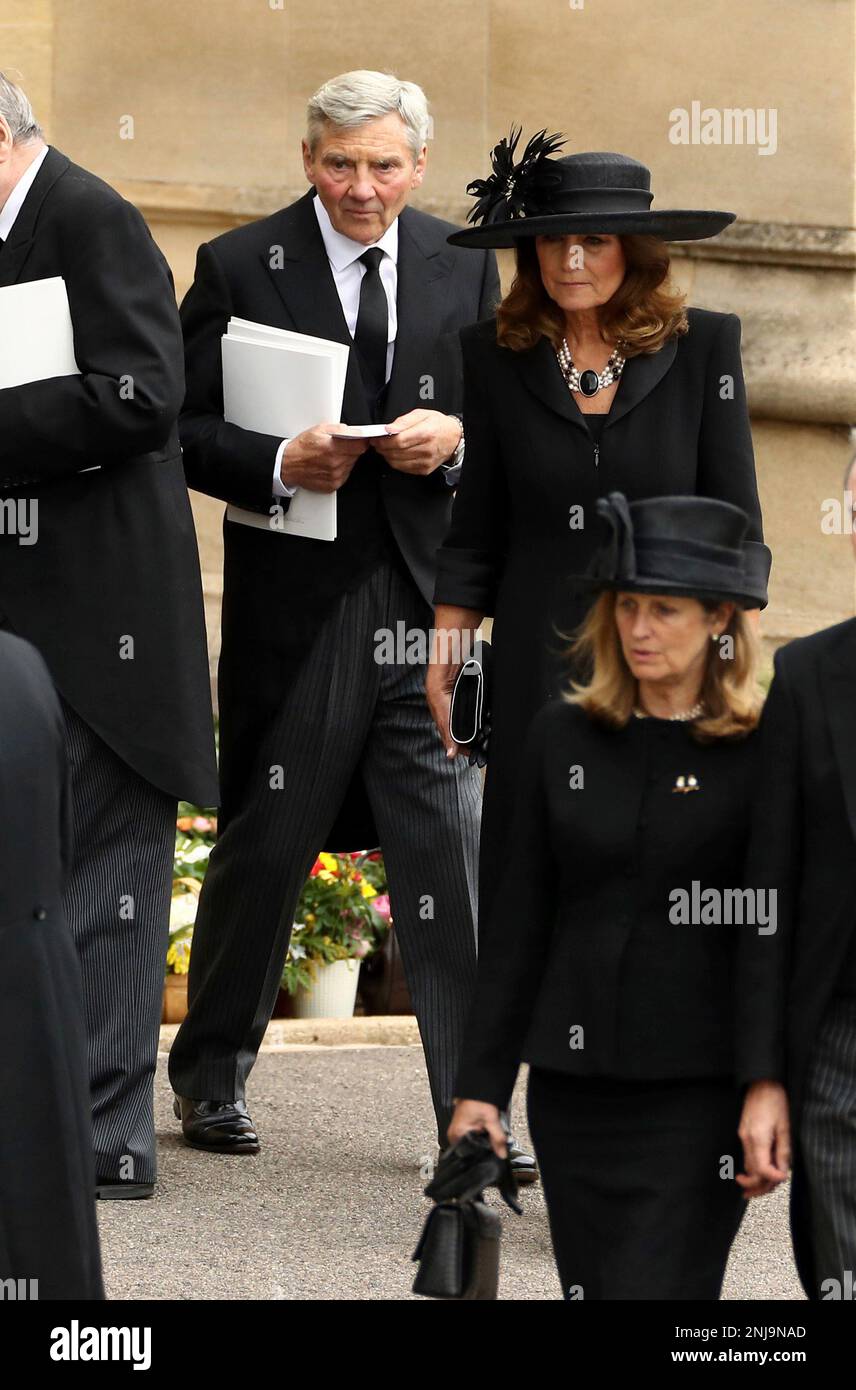Michael and Carole Middleton arrive at Windsor Castle, Windsor, England ...