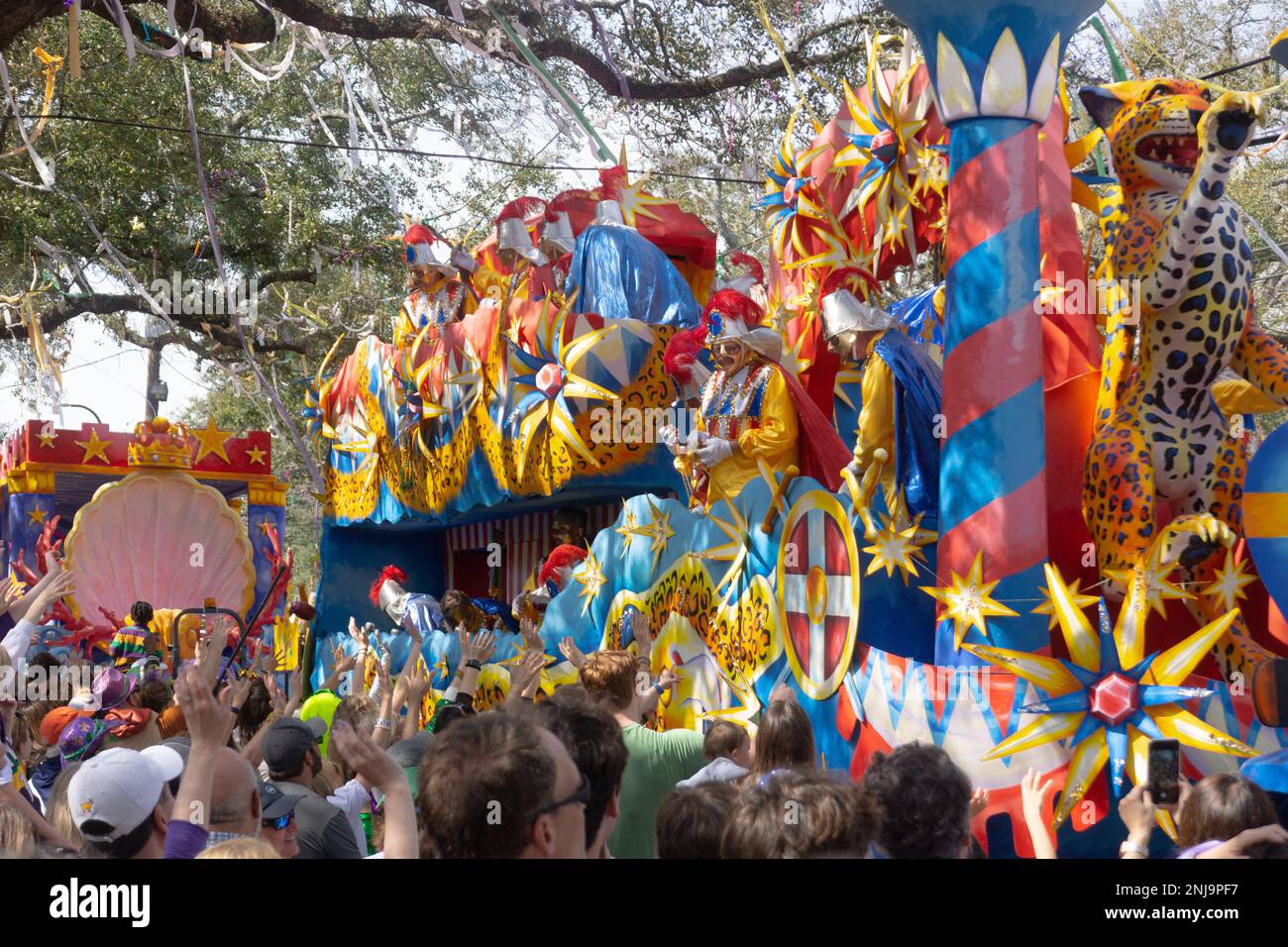 Leopard float featured in the Rex parade on Mardi Gras day in New ...
