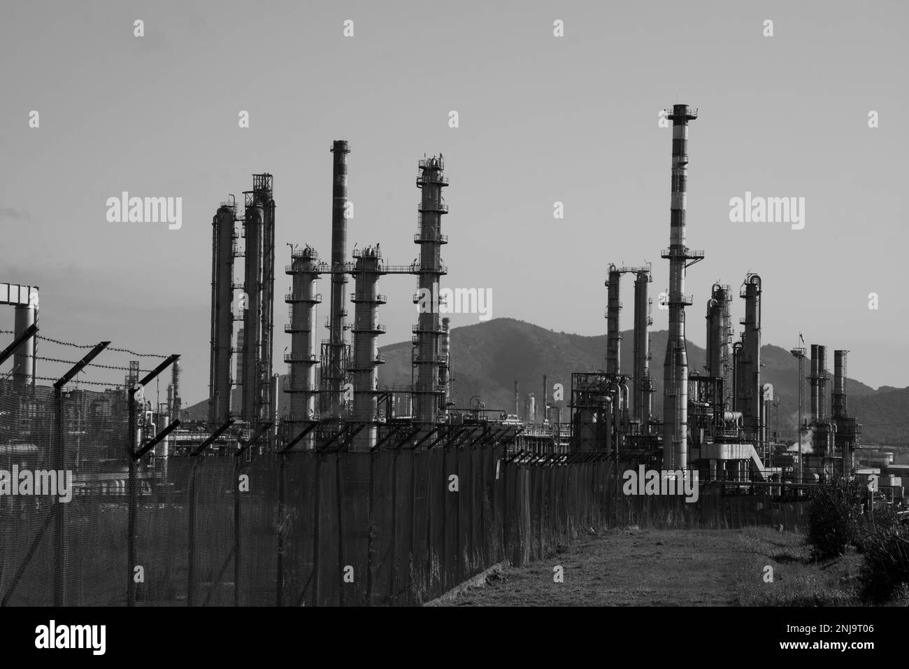 Blue industry industrial plant Black and White Stock Photos & Images ...