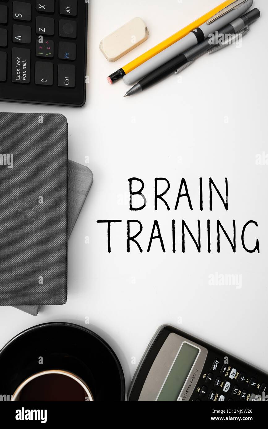 Handwriting text Brain Training. Business concept mental activities to ...