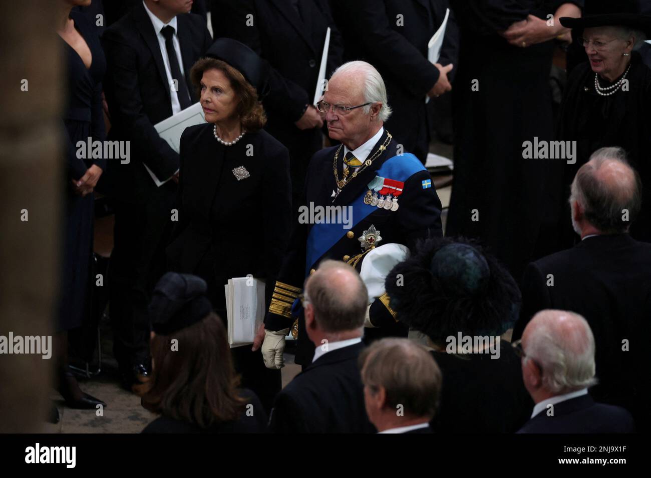Sweden's King Carl XVI Gustaf and Queen Silvia attend the funeral of ...