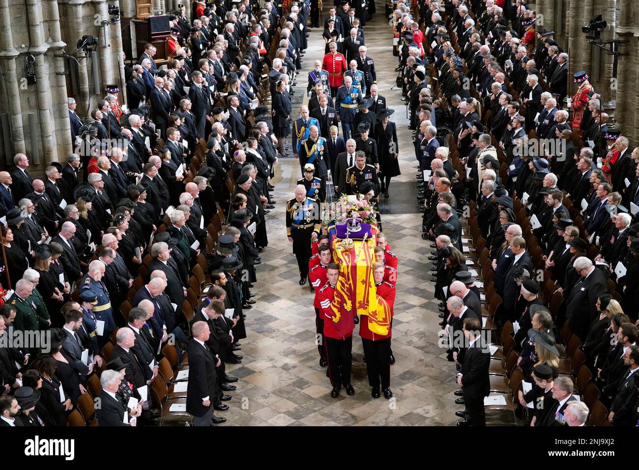 King Charles III, Camilla, the Queen Consort and members of the Royal ...
