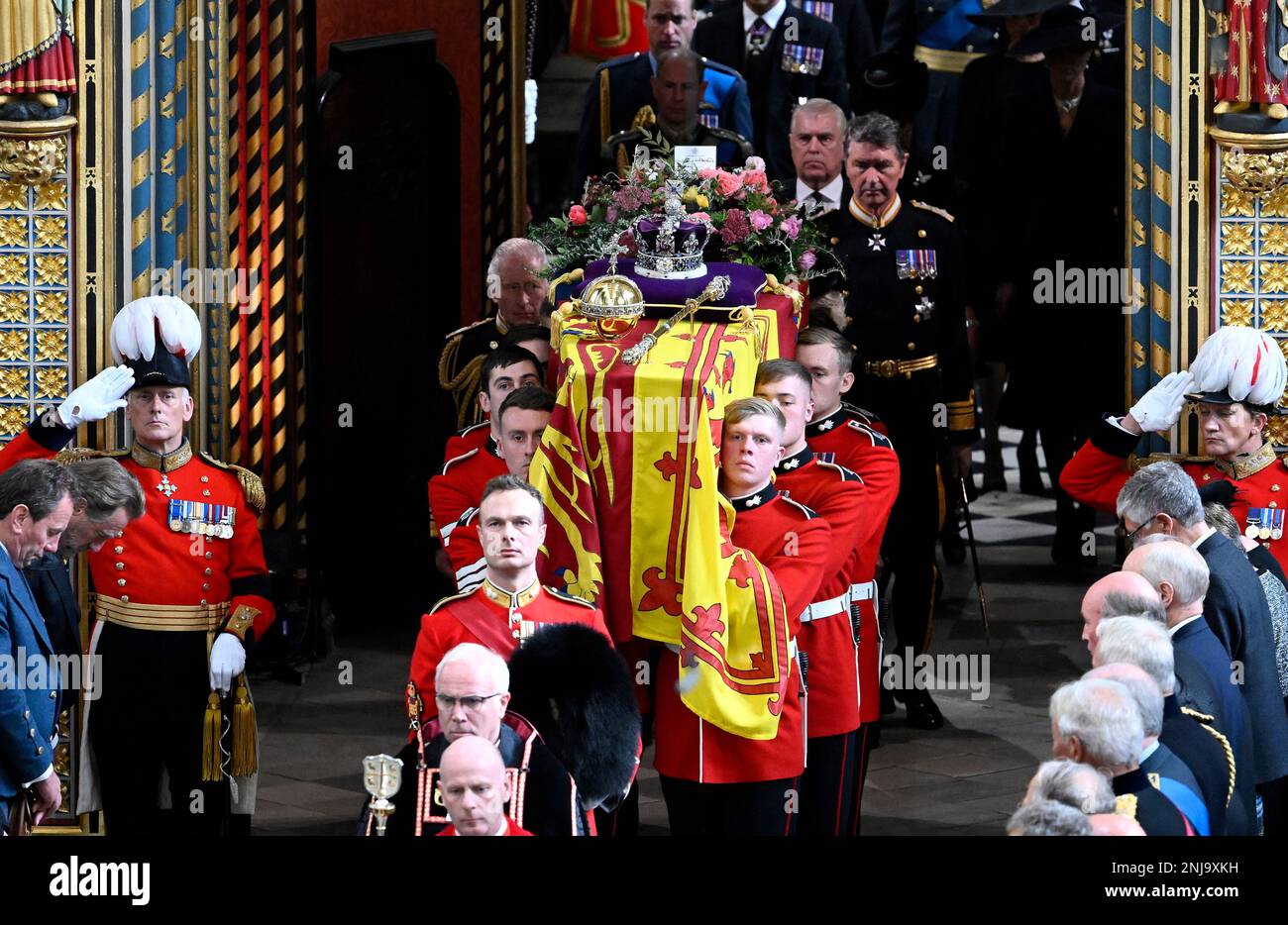 King Charles III, Camilla, the Queen Consort and other members of the ...