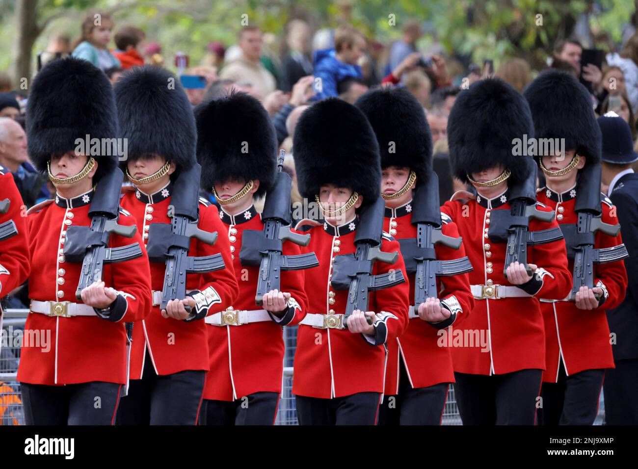 Coldstream Guards are seen ahead of State Funeral Service of Britain's ...