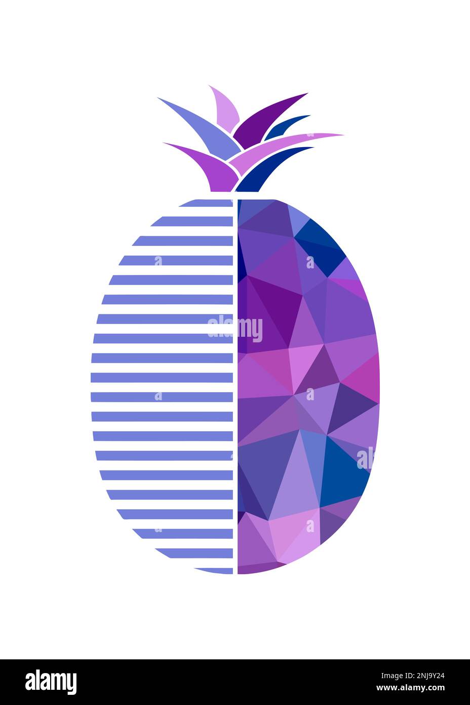 Geometric Pineapple Fruit Illustration Stock Photo - Alamy