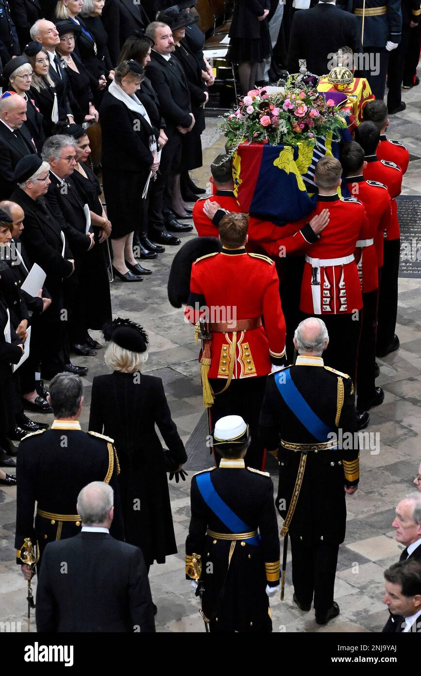 King Charles III, Camilla, Queen Consort and other members of the Royal ...