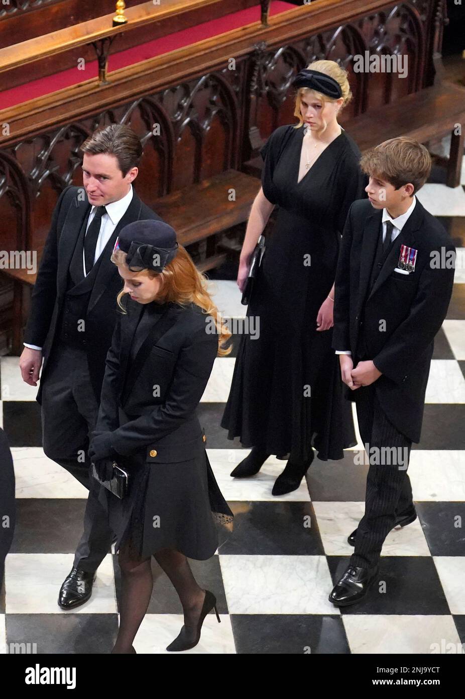 Members of the royal family, from left, from front, Princess Beatrice ...
