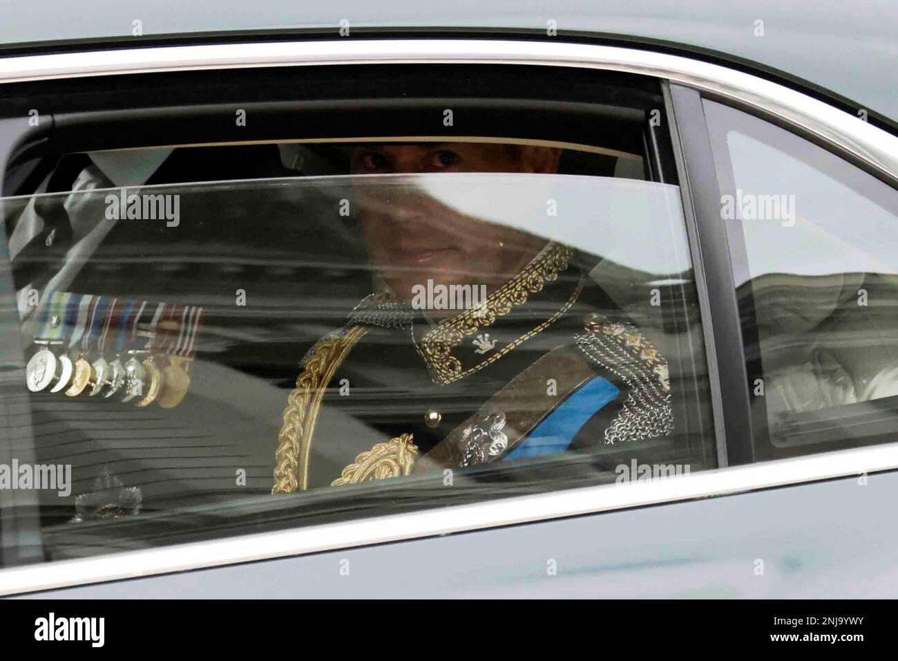 Britain's Prince Edward is driven to Westminster Abbey for the funeral ...