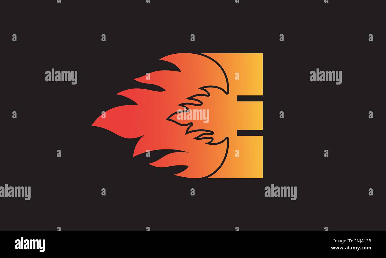 Flame Letter E Logo Design Vector Template. Beautiful Logotype Design ...