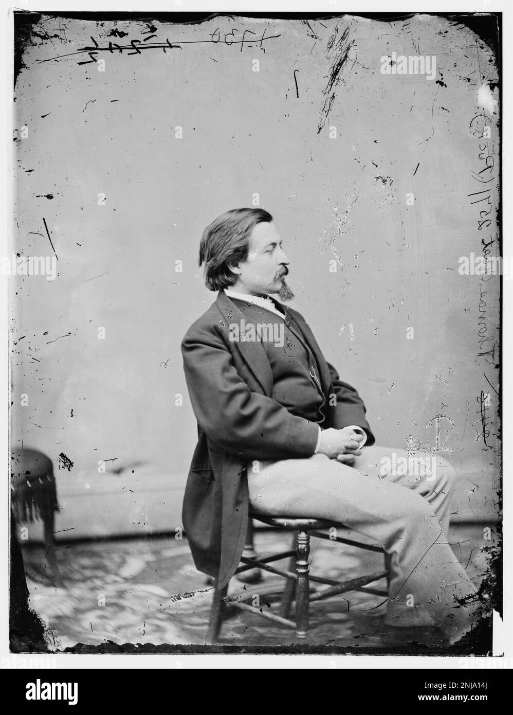 Portrait of Thomas Nast, a prominent political cartoonist known for his ...
