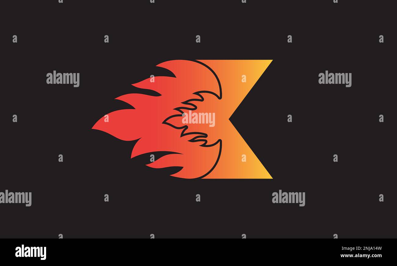 Flame Letter K Logo Design Vector Template. Beautiful Logotype Design ...