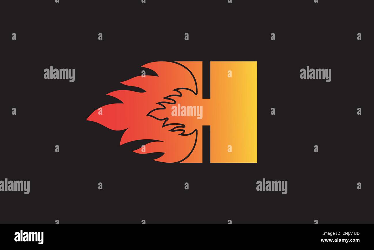 Flame Letter H Logo Design Vector Template. Beautiful Logotype Design ...