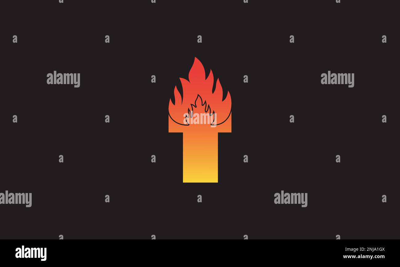 Flame Letter T Logo Design Vector Template. Beautiful Logotype Design ...