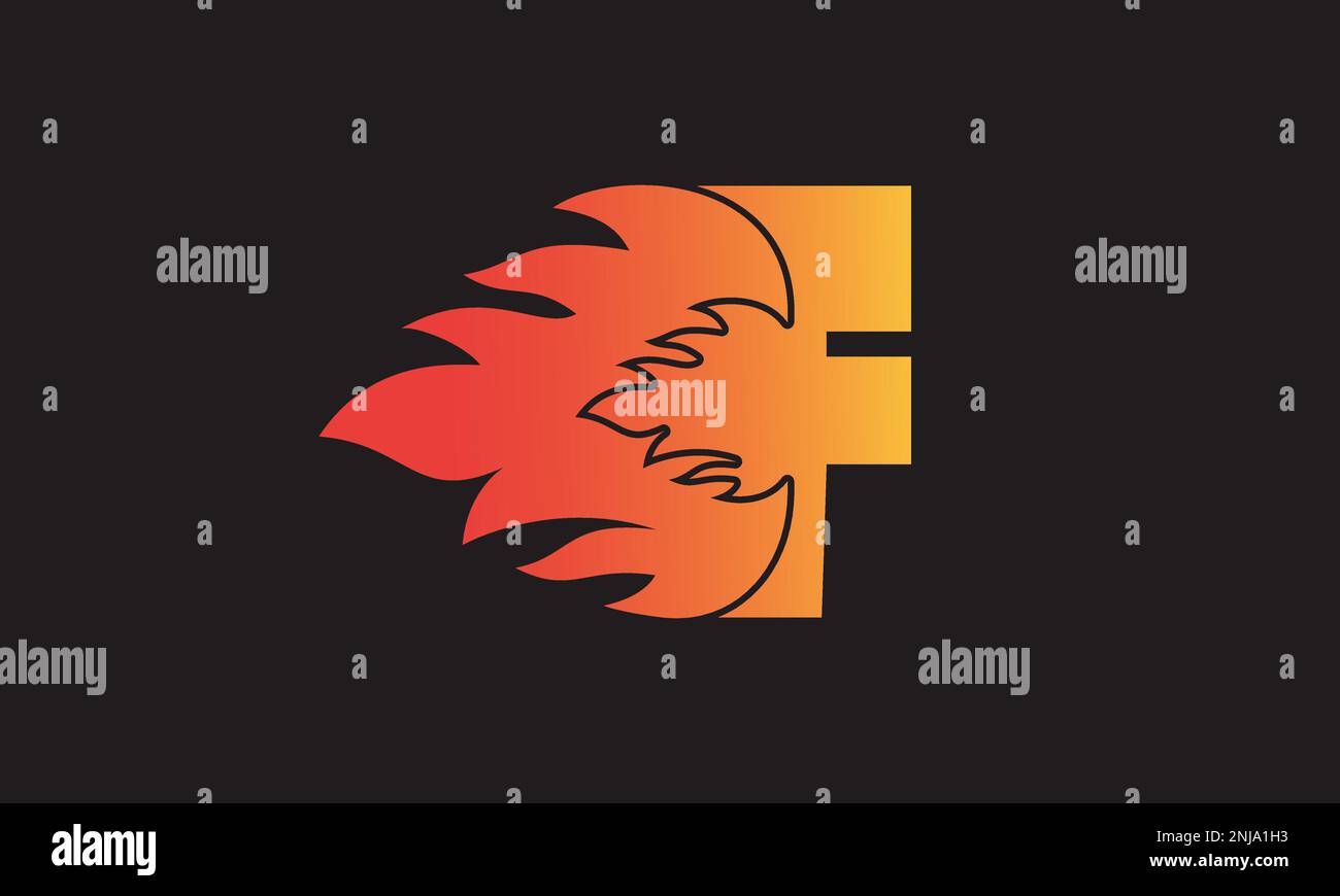 Flame Letter F Logo Design Vector Template. Beautiful Logotype Design ...