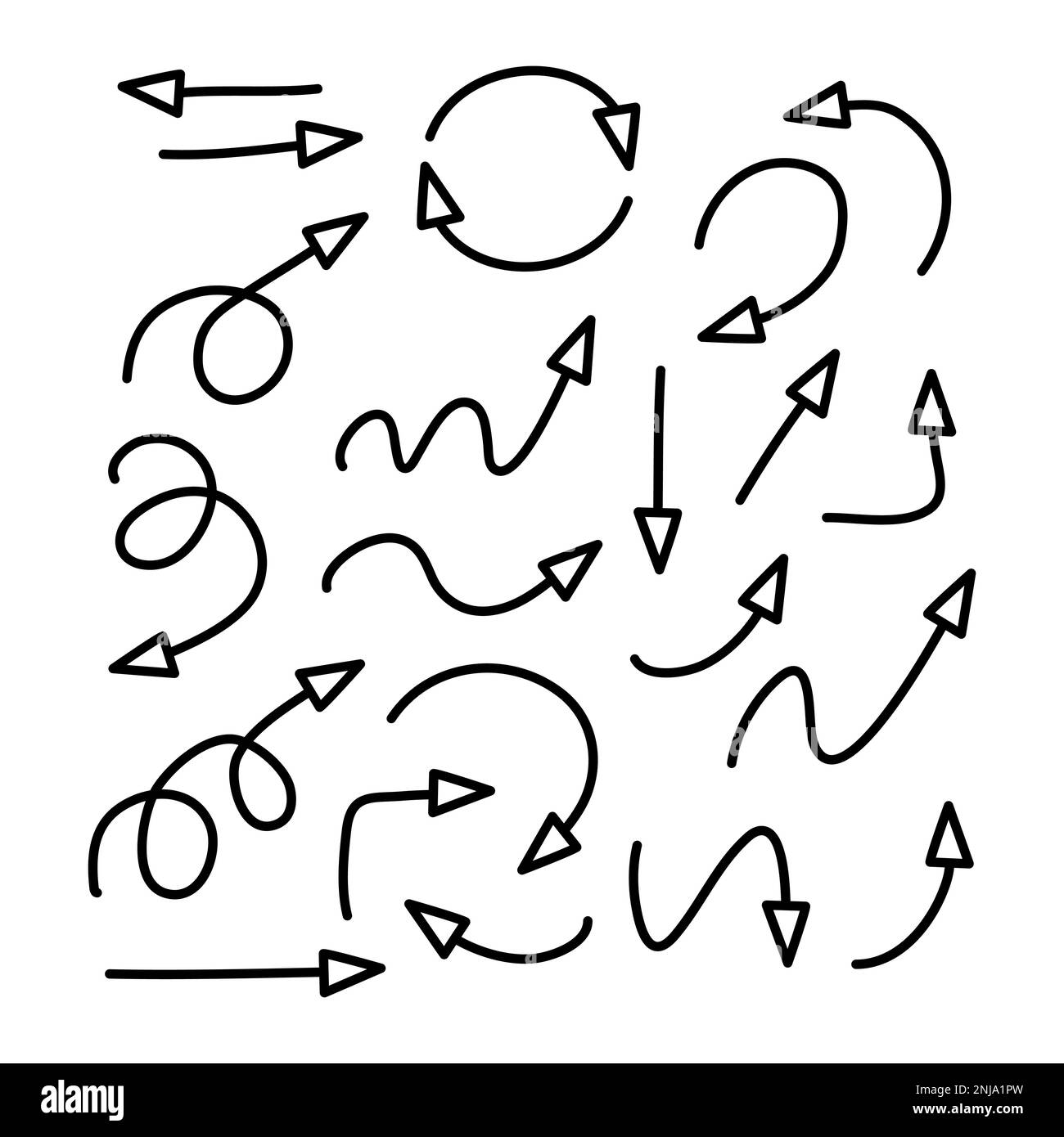 Set of hand drawn vector arrow. Vector illustration Stock Vector Image ...