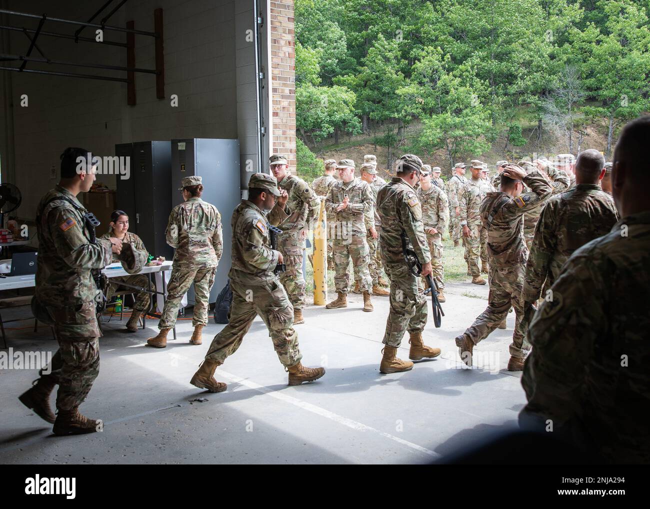 U.S. Army Soldiers assigned to the125th Infantry Regiment, Michigan ...