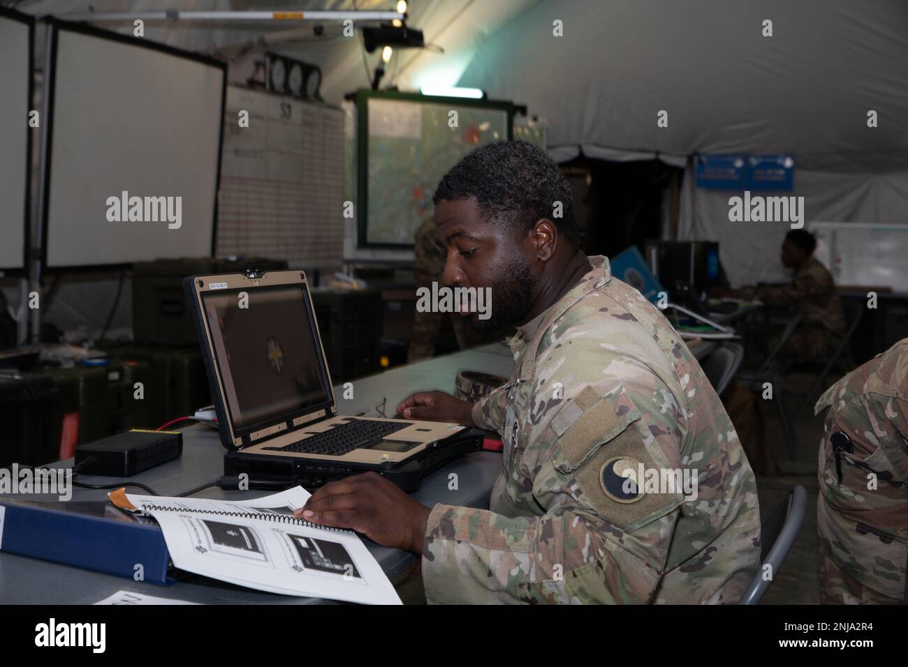 Sgt. Devin Parnell, Tactical Airspace Integration System operator for F ...