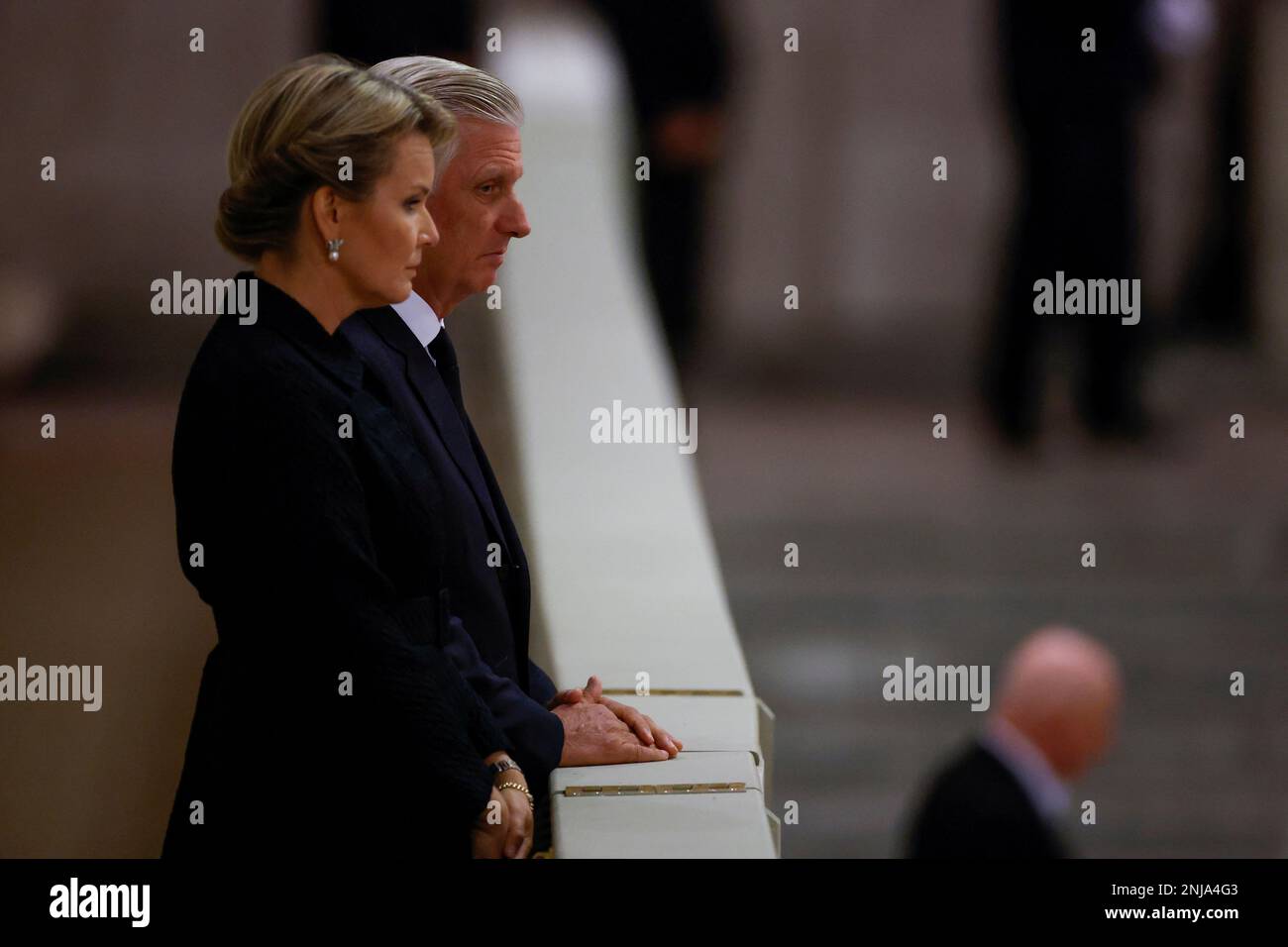King Philippe and Queen Mathilde of Belgium pay their respects to the ...