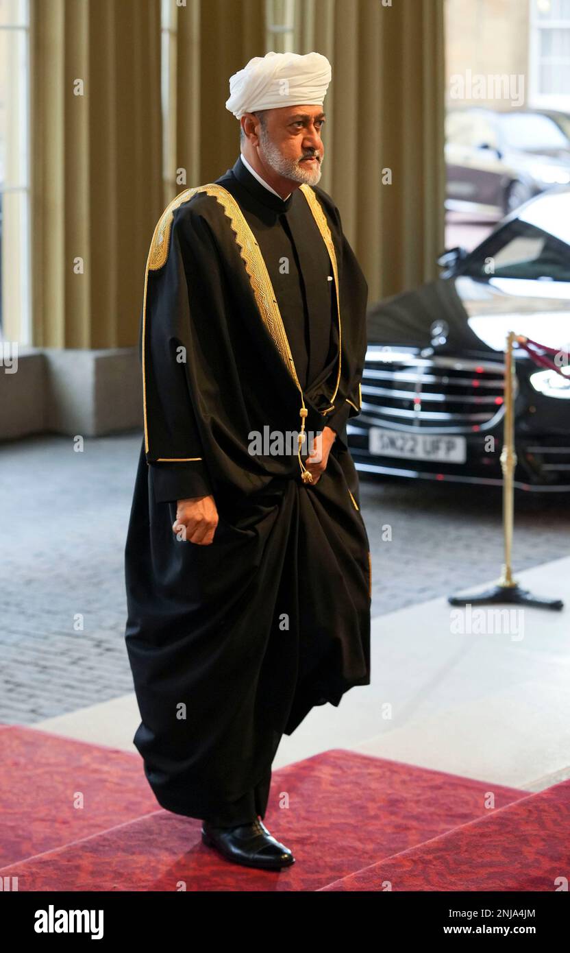 Sultan of Oman Haitham bin Tarik arrives for a reception hosted by ...