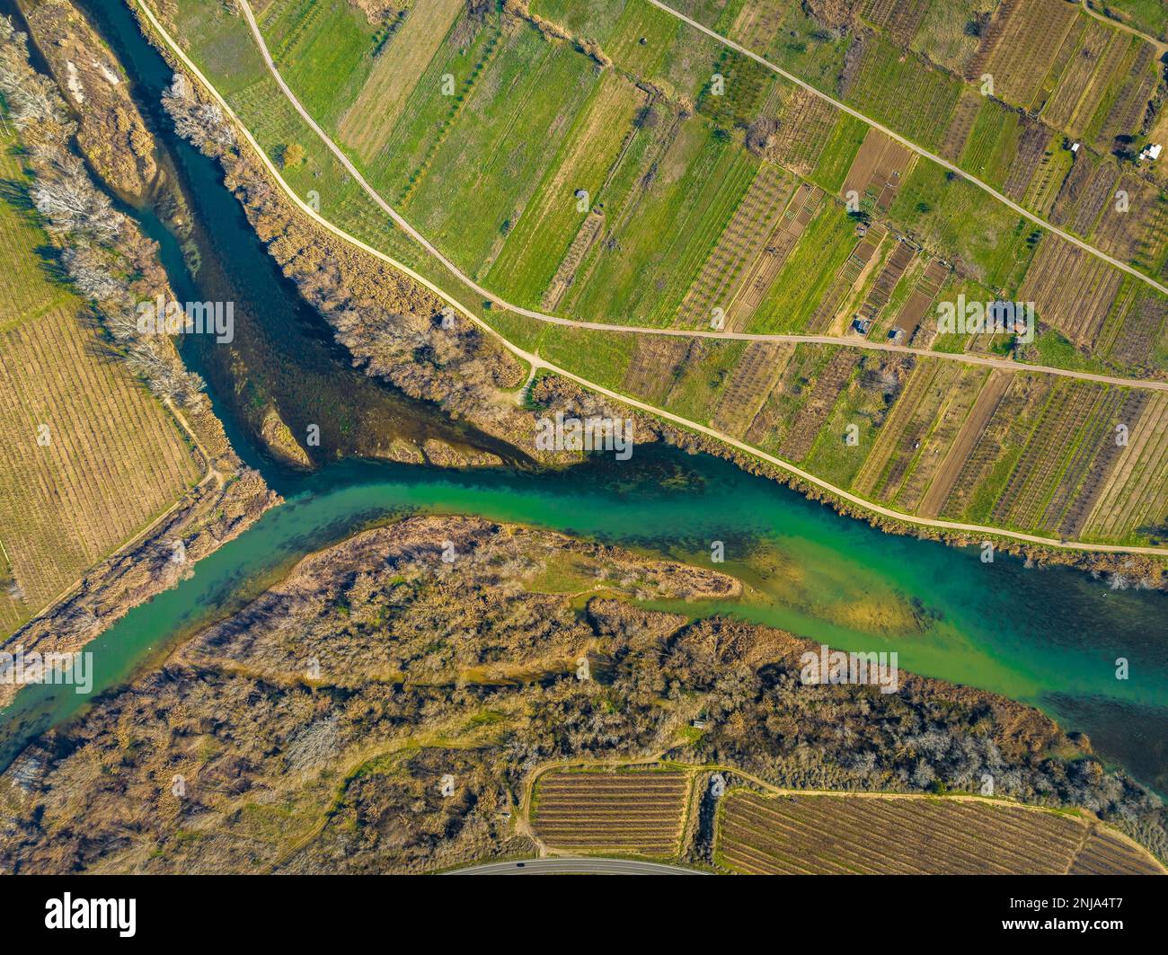 Confluence of the Segre and Cinca rivers, where you can see the ...