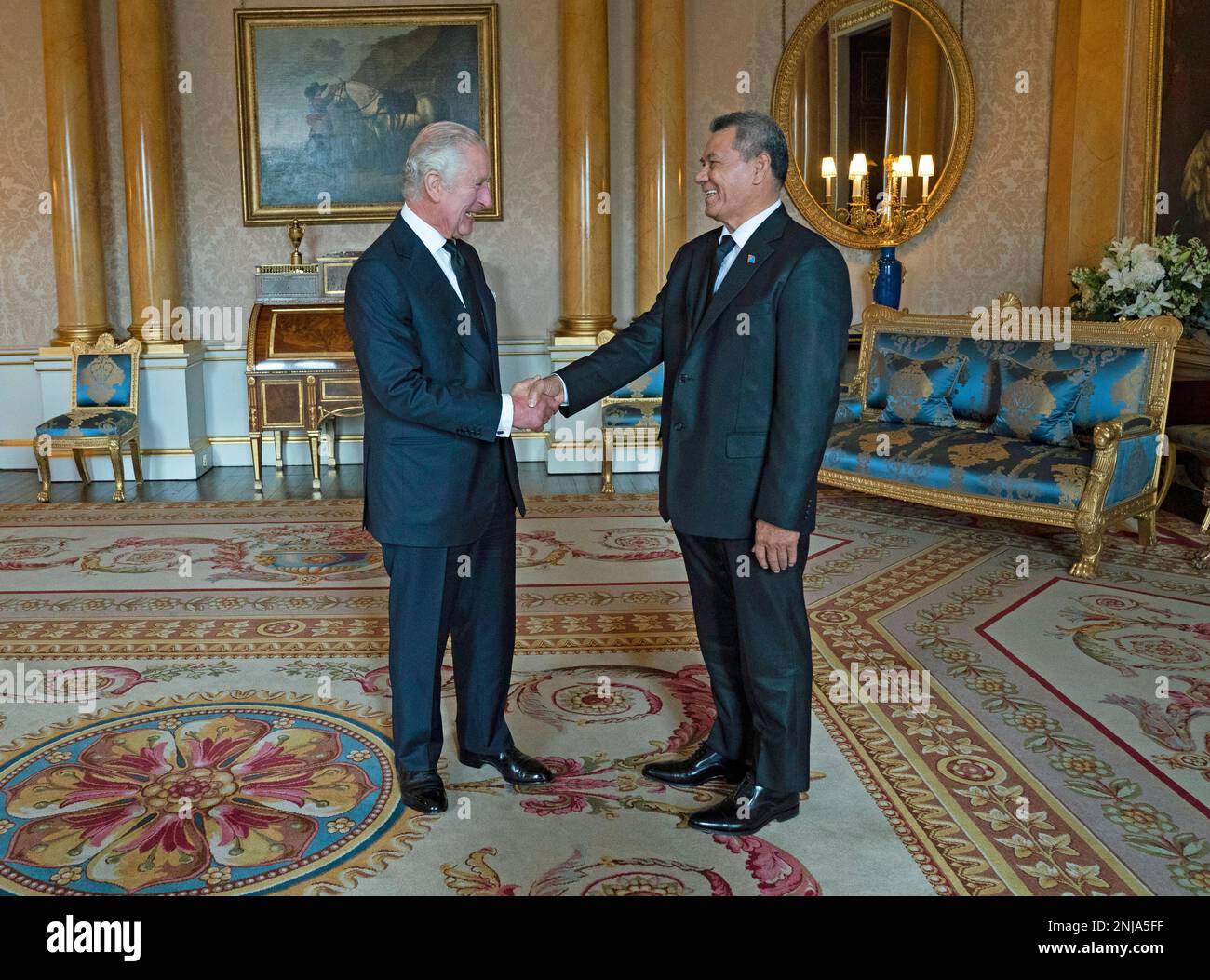 King Charles III receives Prime Minister of Tuvalu Kausea Natano in the ...