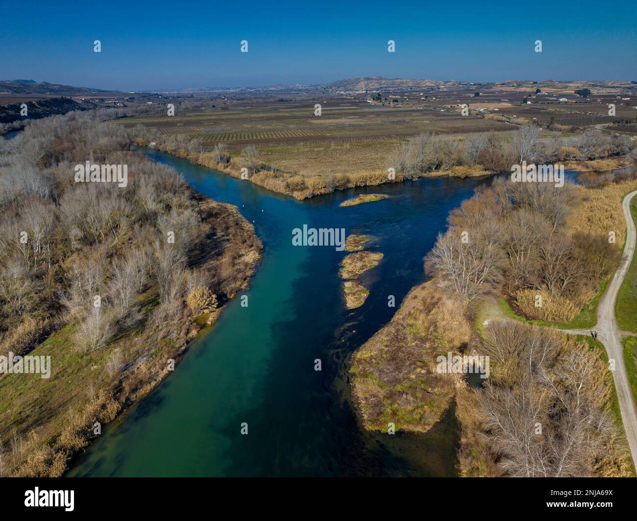 Confluence of the Segre and Cinca rivers, where you can see the ...