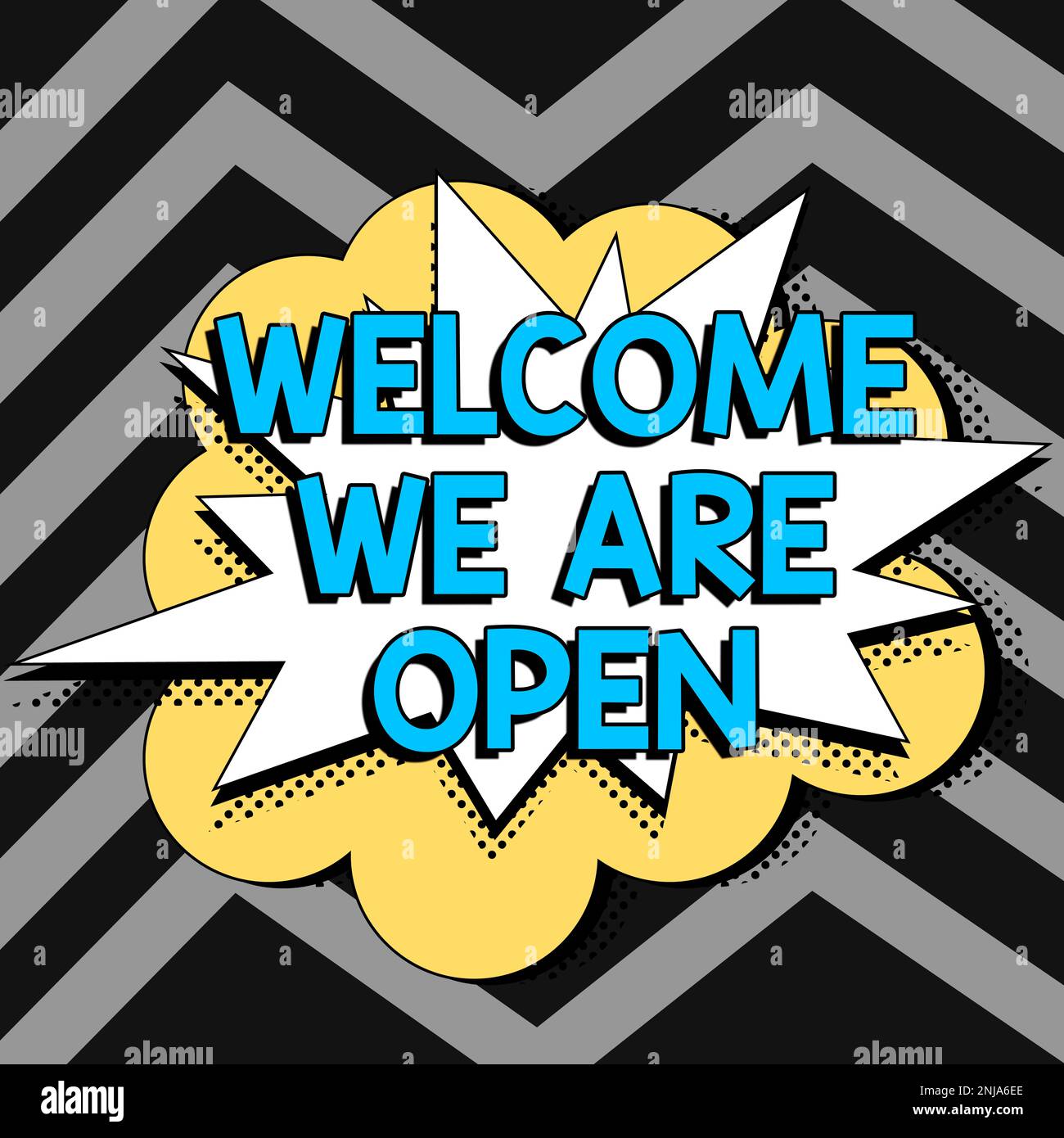 Hand writing sign Welcome We Are Open. Word Written on Greeting making ...