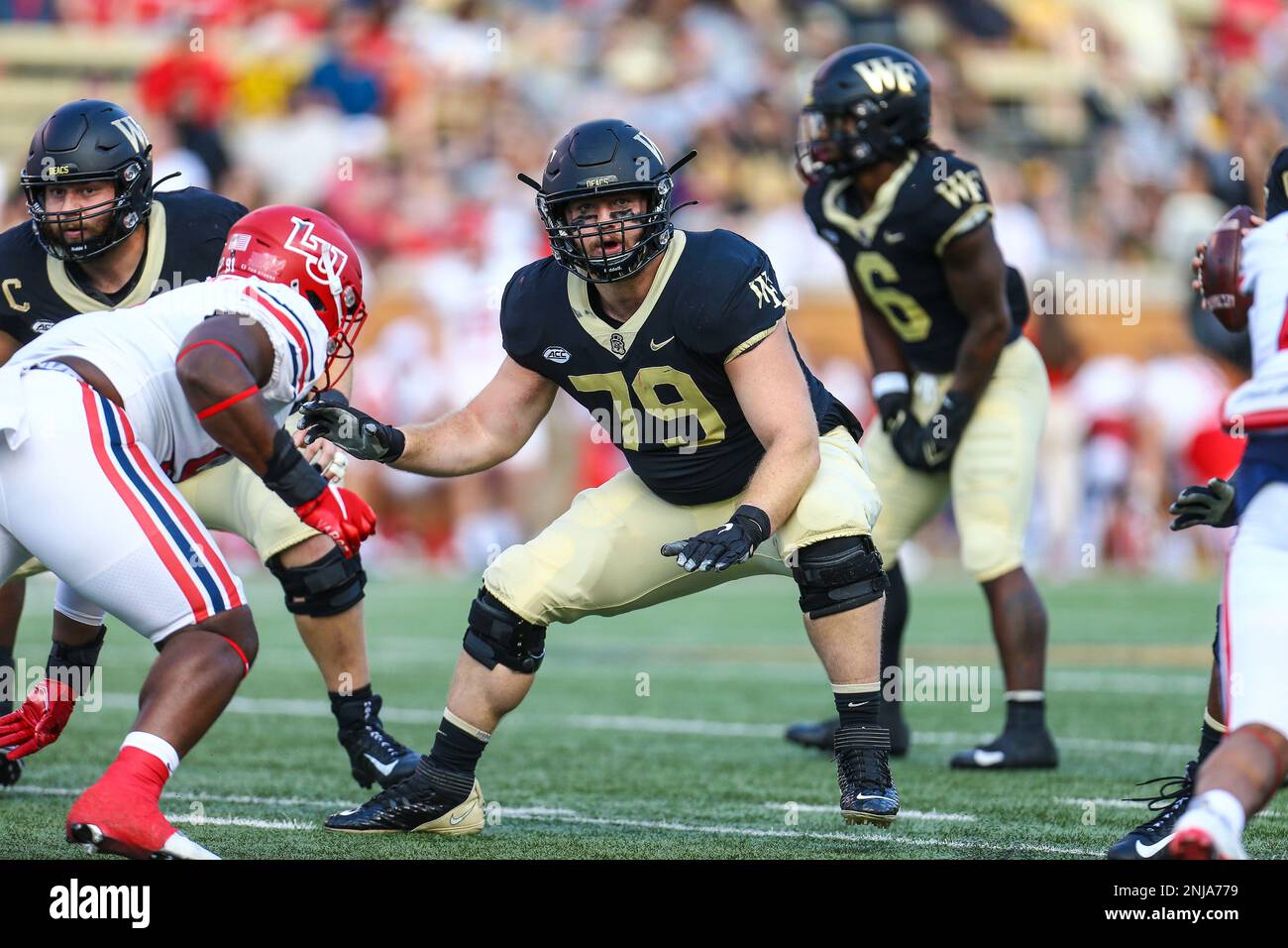 September 17, 2022: Wake Forest senior Sean Maginn (79) blocks during ...