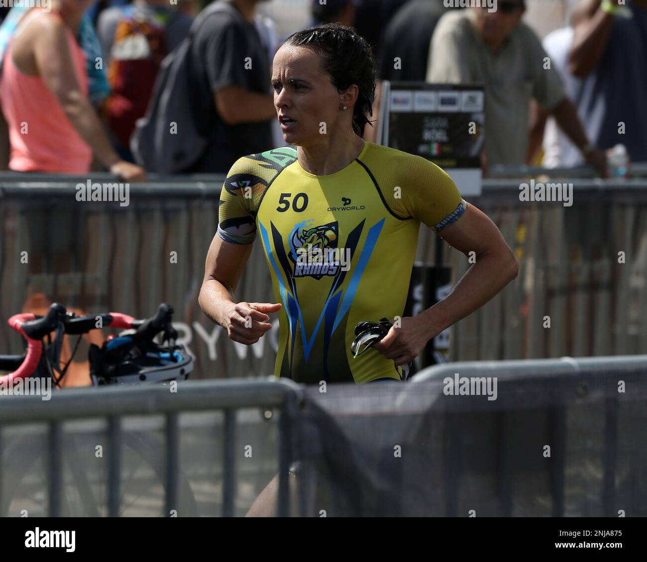 Taylor Spivey, of Redondo Beach, CA, wins the Super League Triathlon ...