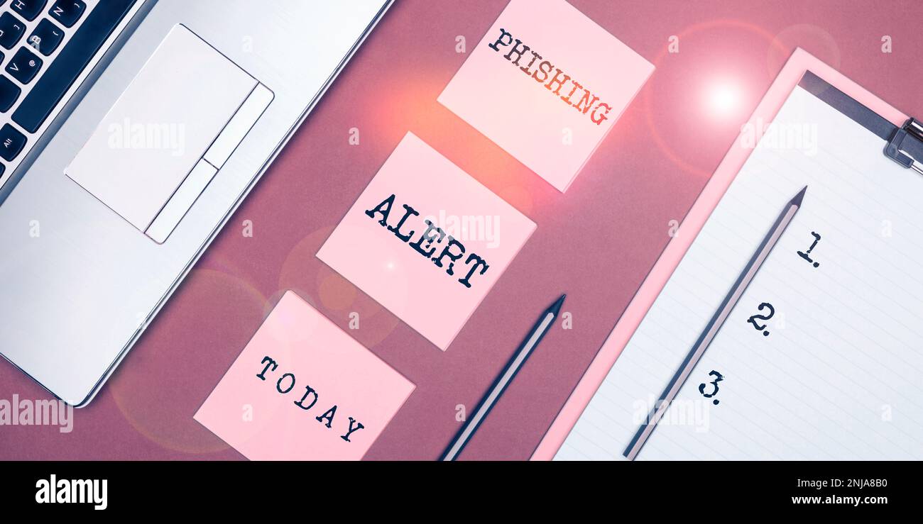 Conceptual display Phishing Alert. Word for aware to fraudulent attempt ...