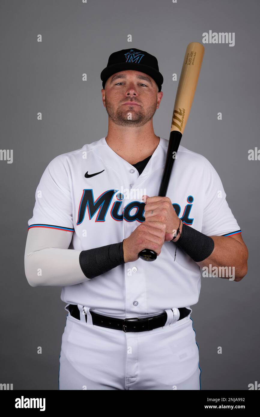 This is a 2023 photo of Austin Allen of the Miami Marlins baseball team ...