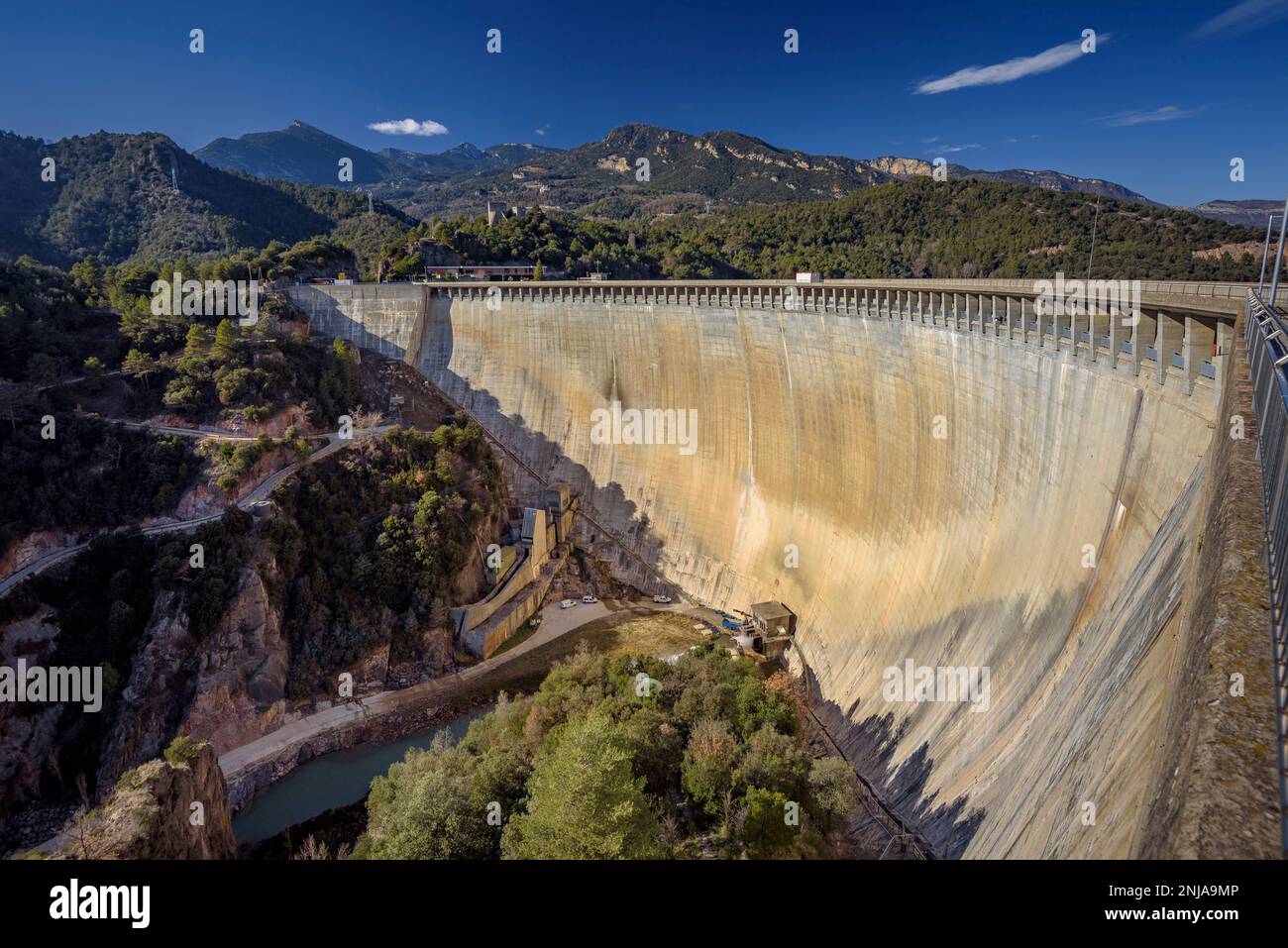 Dam of the Baells reservoir seen from the top (Berguedà, Barcelona ...