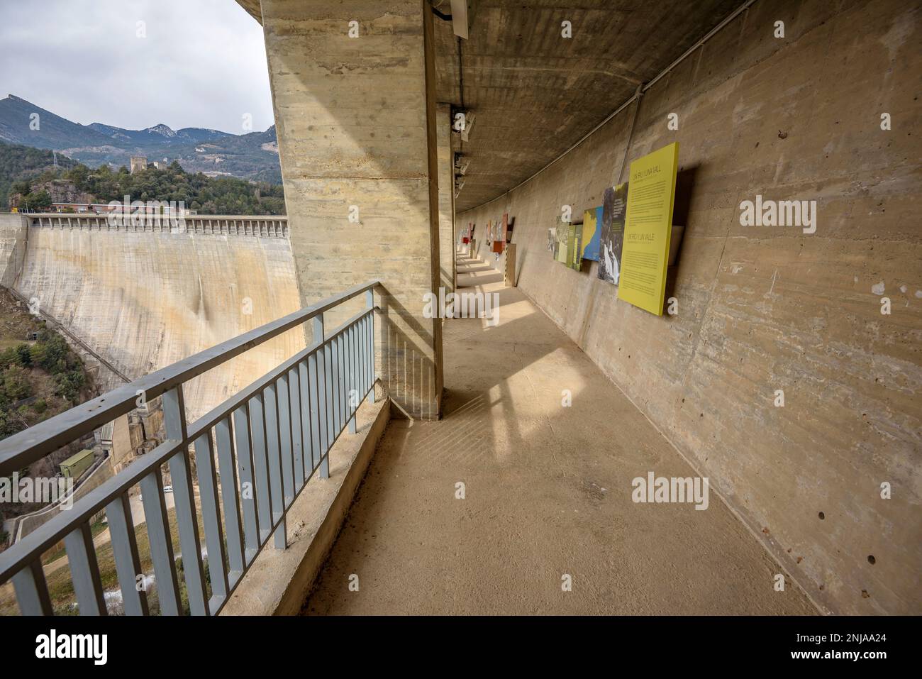 Dam of the Baells reservoir seen from the upper gallery (Berguedà ...