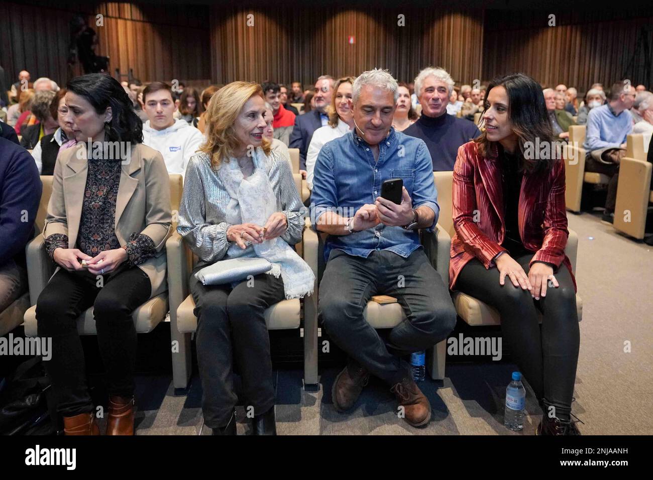 (L-R) Fernando Buesa's sister, Marta Buesa; Fernando Buesa's widow ...